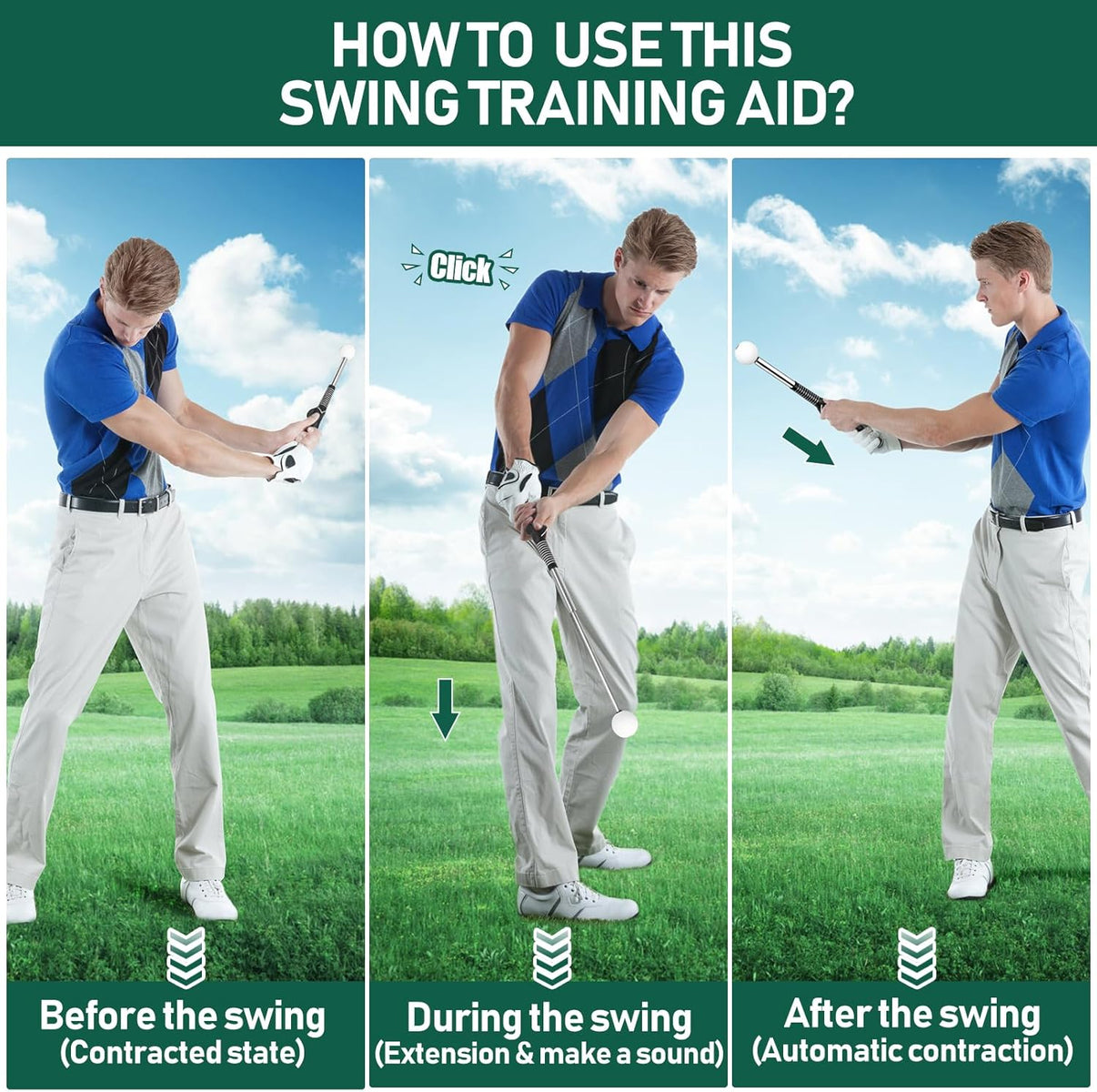 Retractable Click Swing Trainer – Easy Birdie Golf